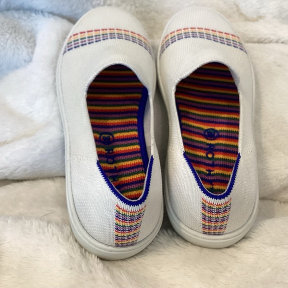 Rothy's | Shoes | Rothys The Kids Sneaker White Rainbow Knit Fabric ...